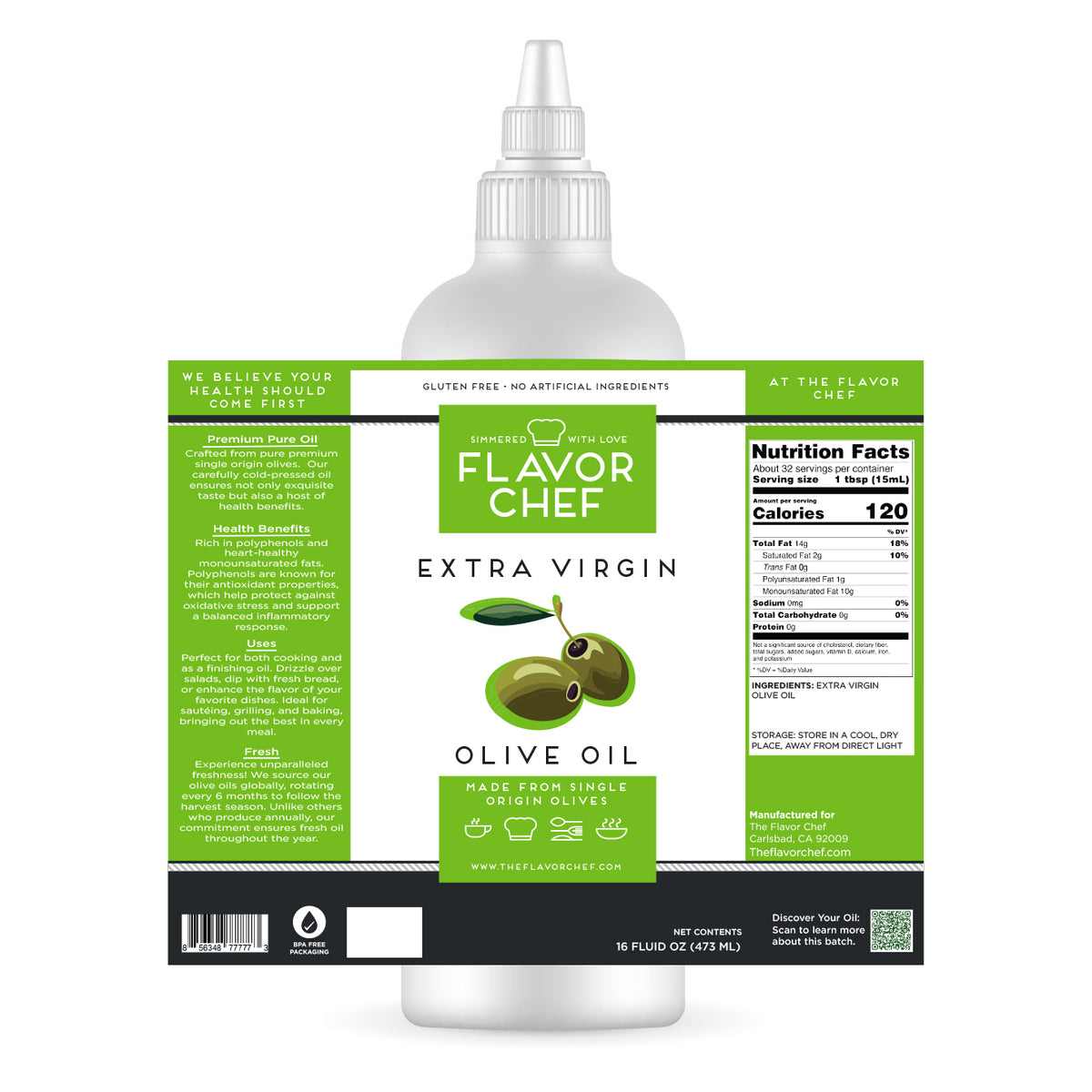 Extra Virgin Olive Oil - Chilean Arbequina – Flavor Chef